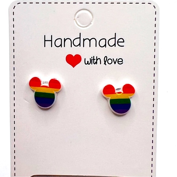 Jewelry | Mickey Mouse Rainbow Pride Lgbtq Stud Earrings | Poshmark